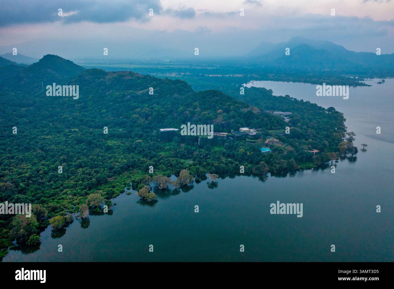 Aerial view of Kandalama Reservoir near Matale, Sri Lanka Stock Photo ...