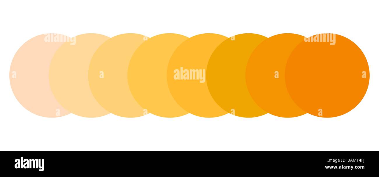 Yellow color palette. Gradient tone row. Warm chroma range. Vector ...