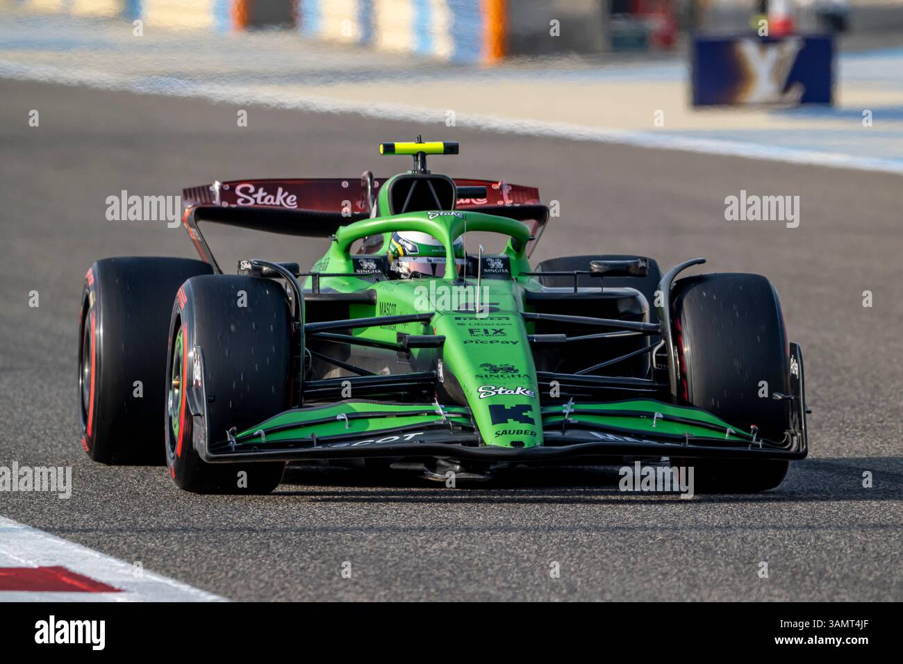 Sakhir, Bahrain, 12 Apr 2025, Gabriel Bortoleto, from Brazil competes ...