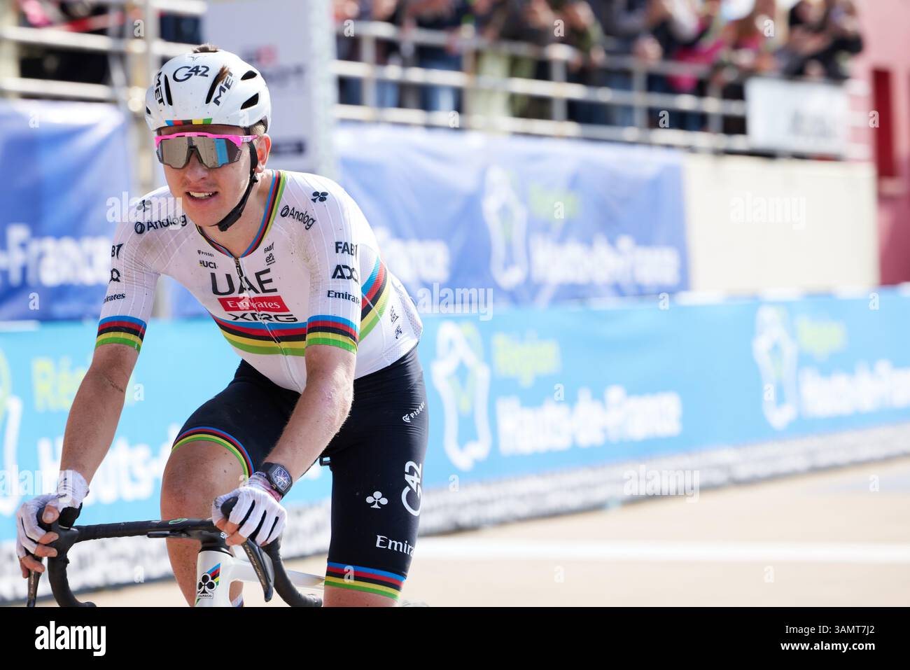 Paris Roubaix 2025 This Picture Tadej Pogacar 1. Mathieu van der Poel ADC (NED) 2. Tadej Pogacar ...