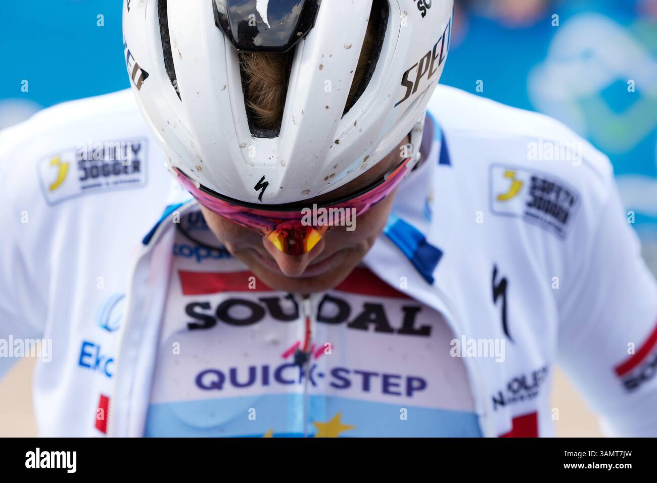 Paris Roubaix 2025 This Picture Tim Merlier 1. Mathieu van der Poel ADC (NED) 2. Tadej Pogacar ...