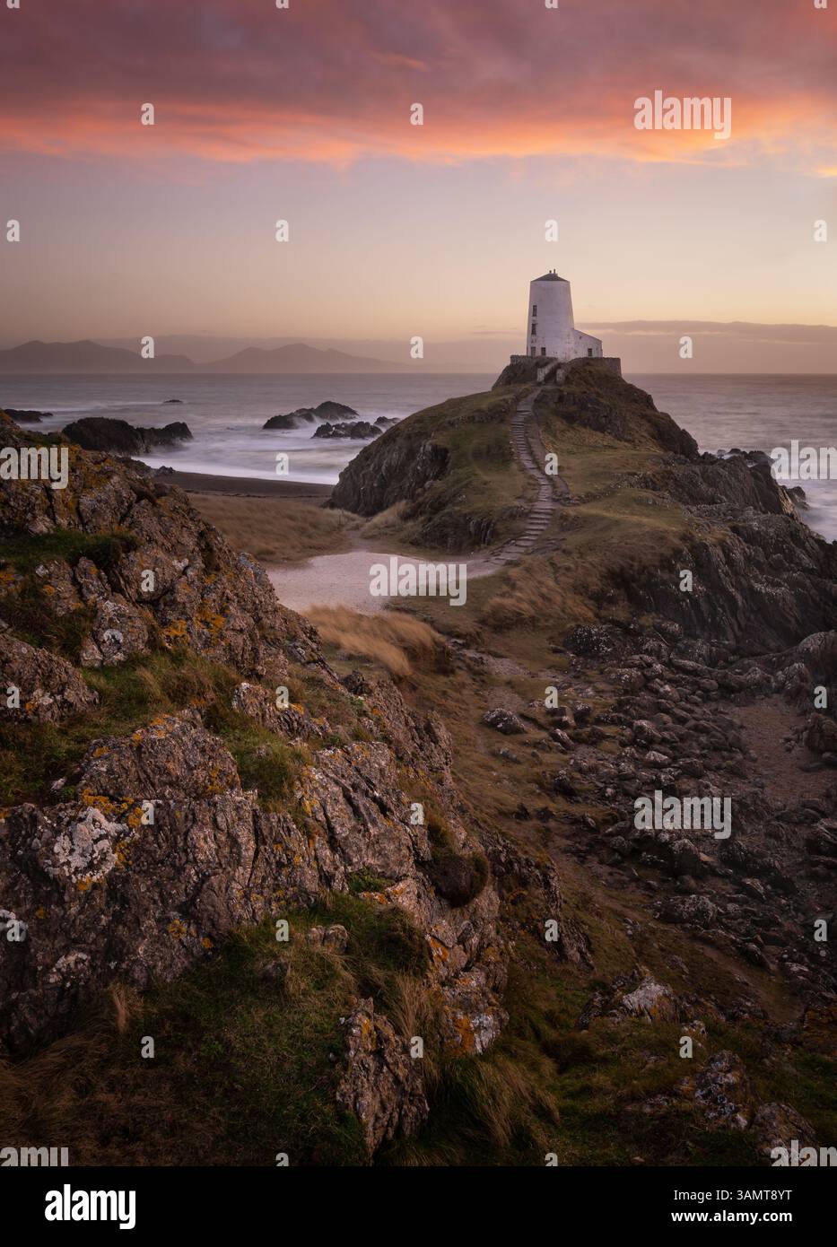 The Traeth Llanddwyn lighthouse Stock Photo - Alamy
