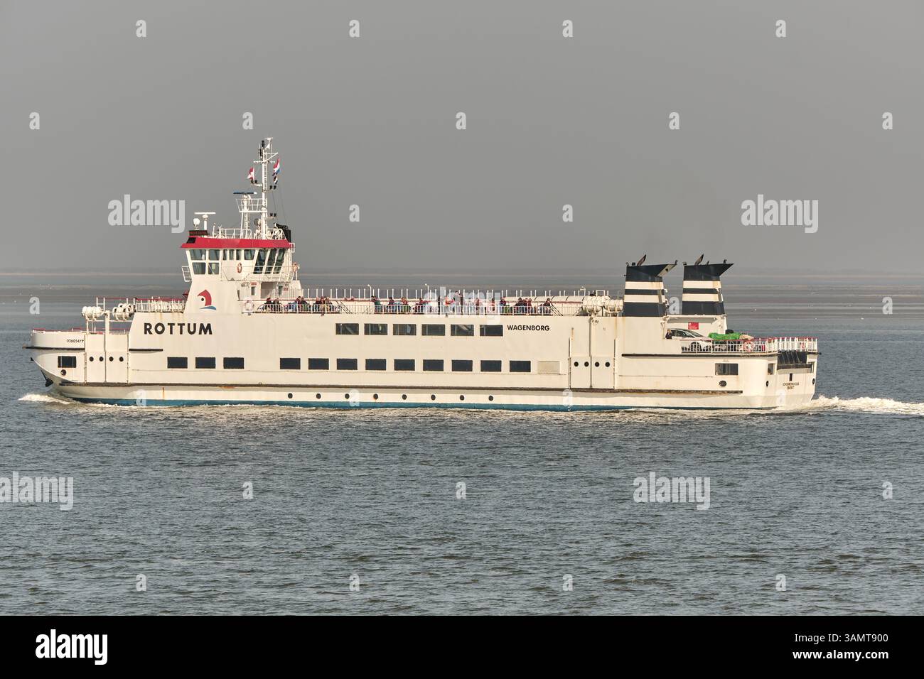 March 9, 2025 - Lauwersoog-Netherlands: Dutch ferry Rottum sails across ...