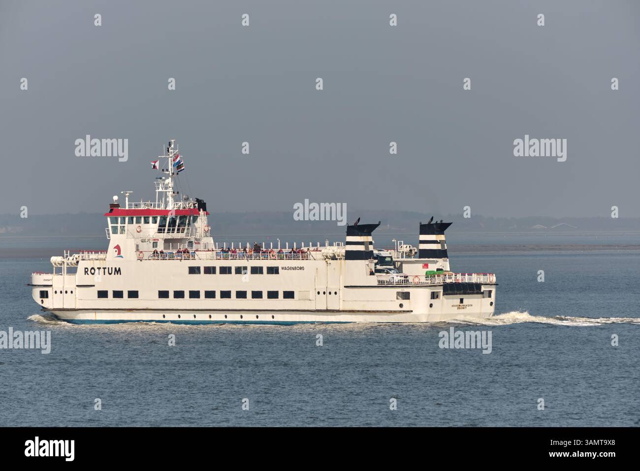 March 9, 2025 - Lauwersoog-Netherlands: Dutch ferry Rottum sails across ...