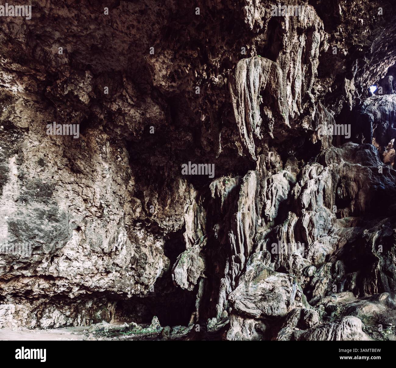 Intricate limestone formations inside Dogub Cave in Socotra, Yemen ...