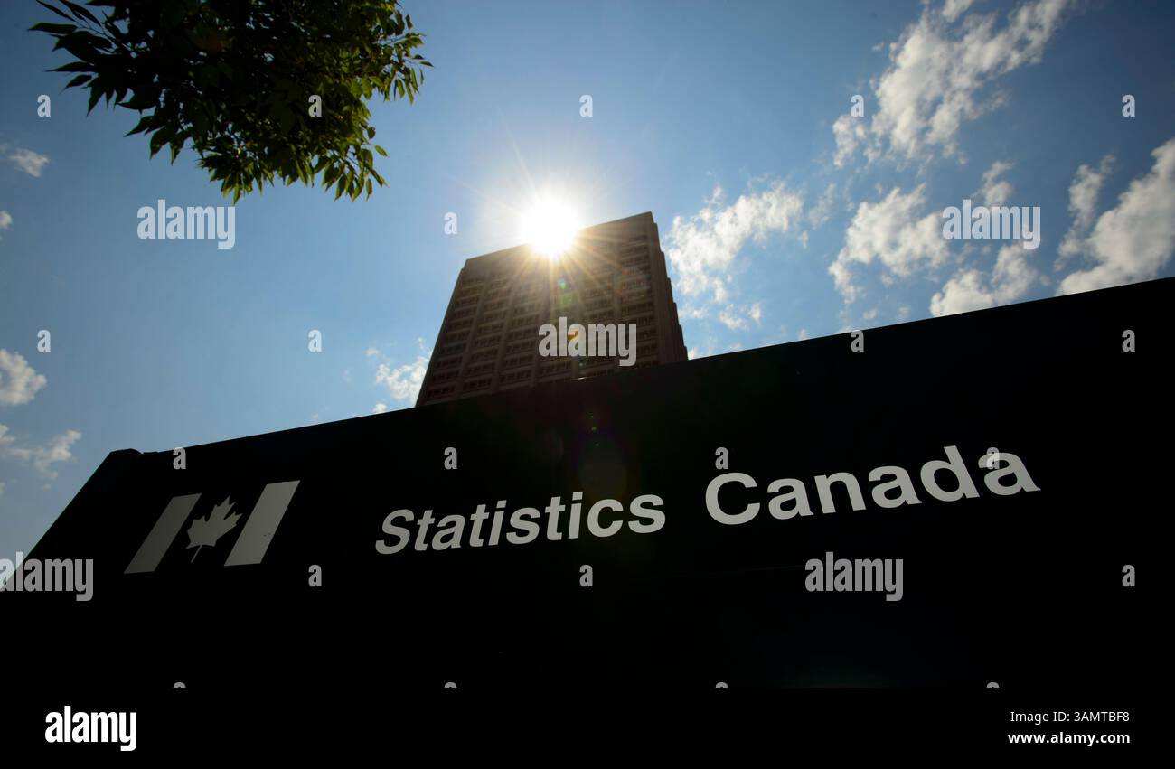 Statistics Canada building and signs are pictured in Ottawa on July 3 ...
