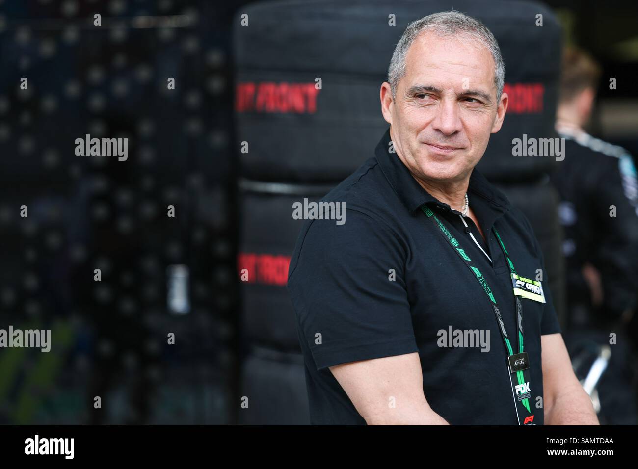 SAKHIR, BAHRAIN - APRIL 13: Marco Antonelli, father of Andrea Kimi ...