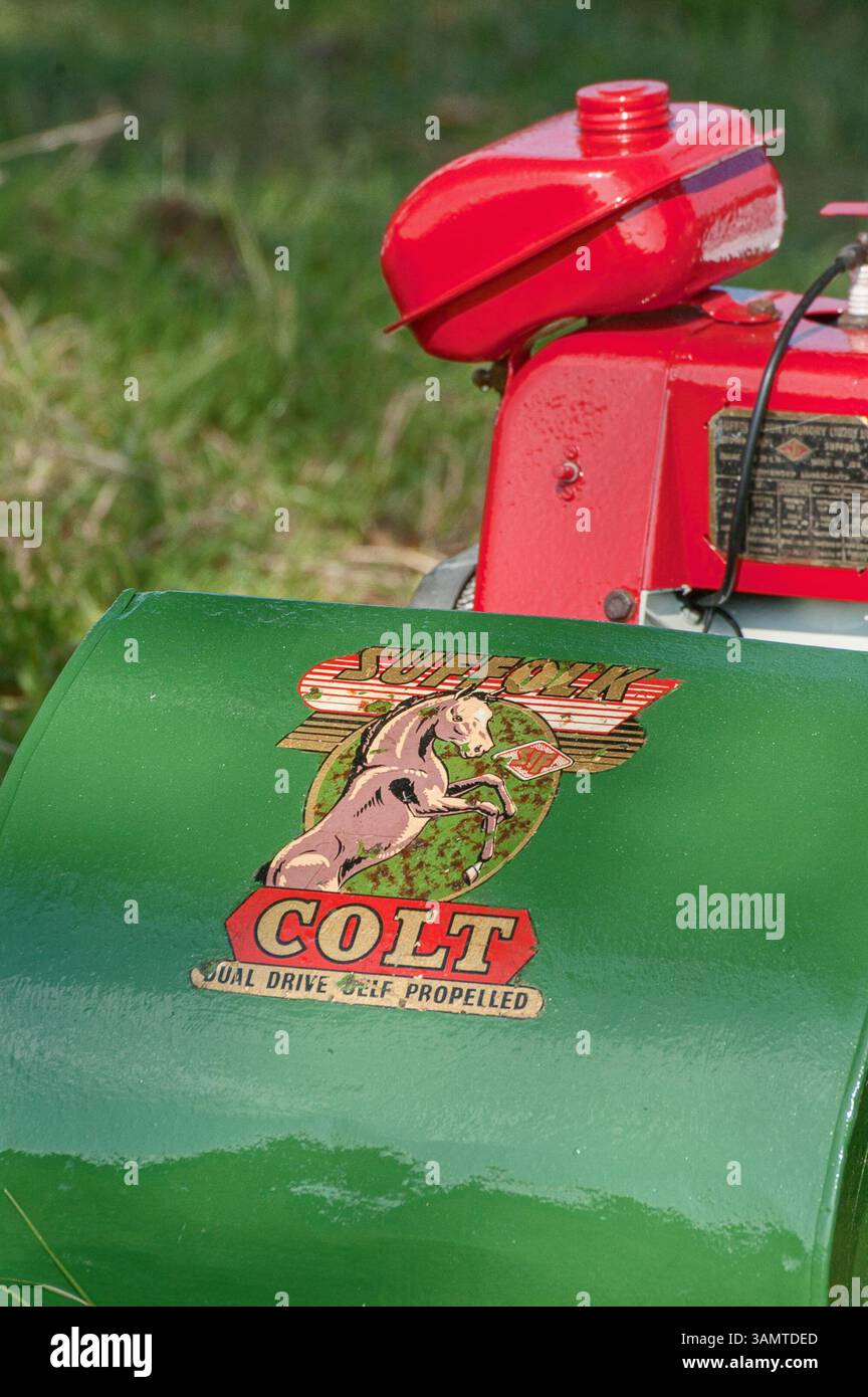 A Suffolk Colt dual drive self propelled lawnmower on display at Morval ...