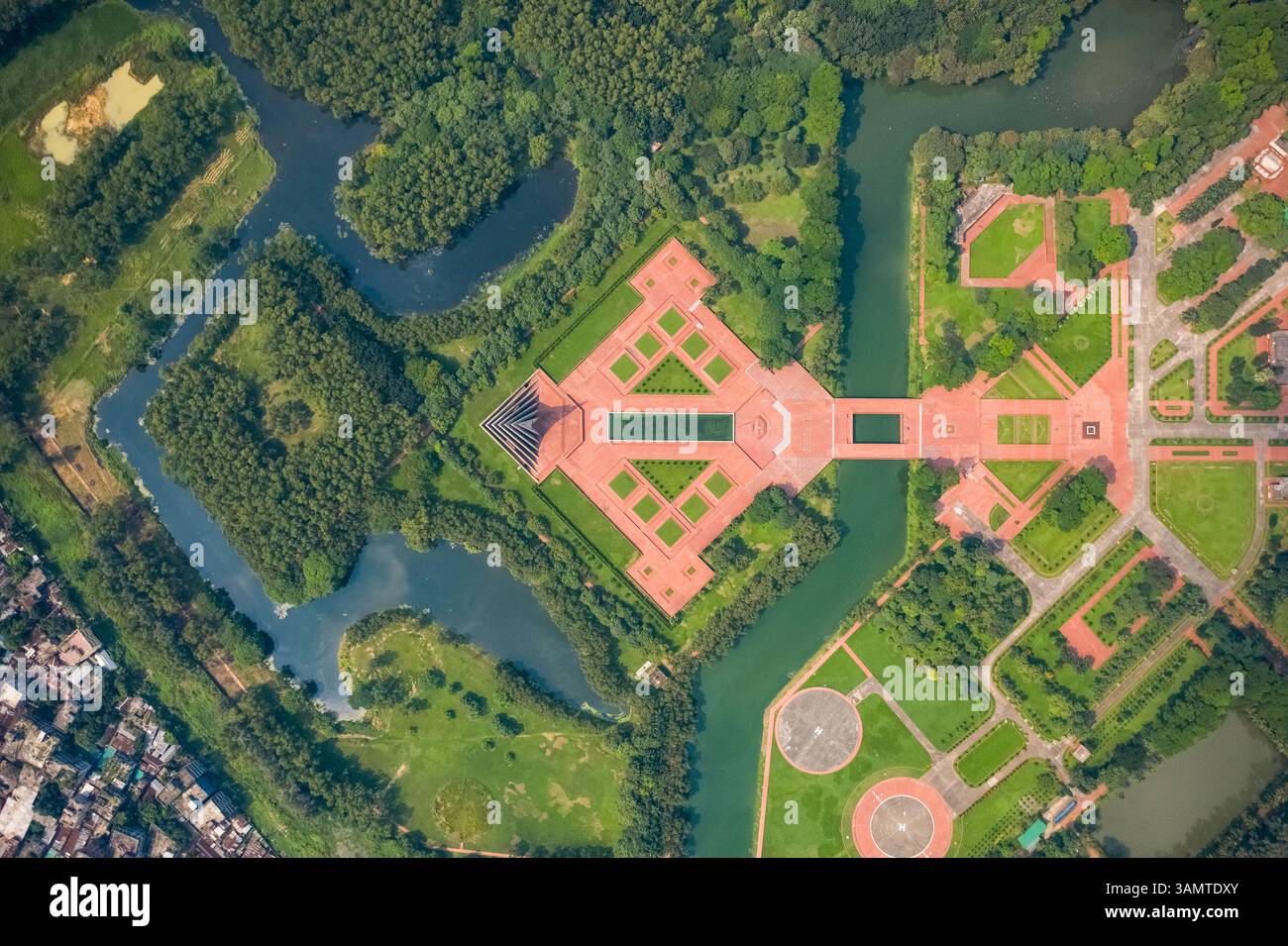 Aerial view of a striking modern monument remembering the Independence ...