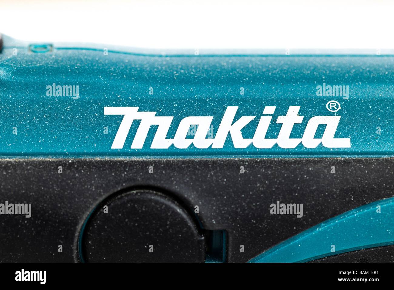 Makita logo showing professional power tool brand identity Stock Photo ...