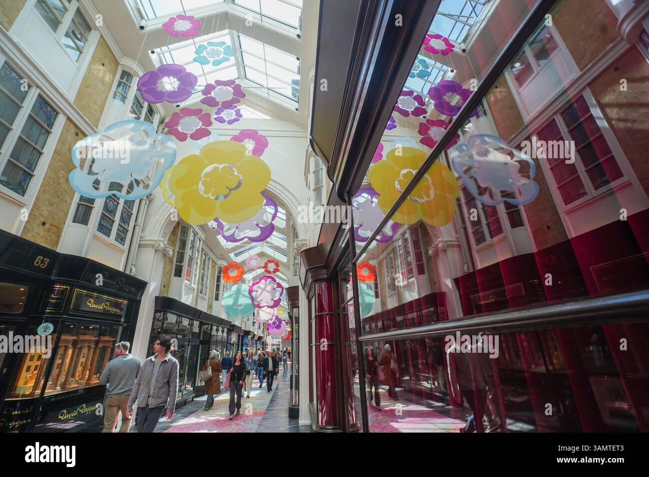 London UK 14 April 2025. Burlington arcade in Piccadilly is decorated ...