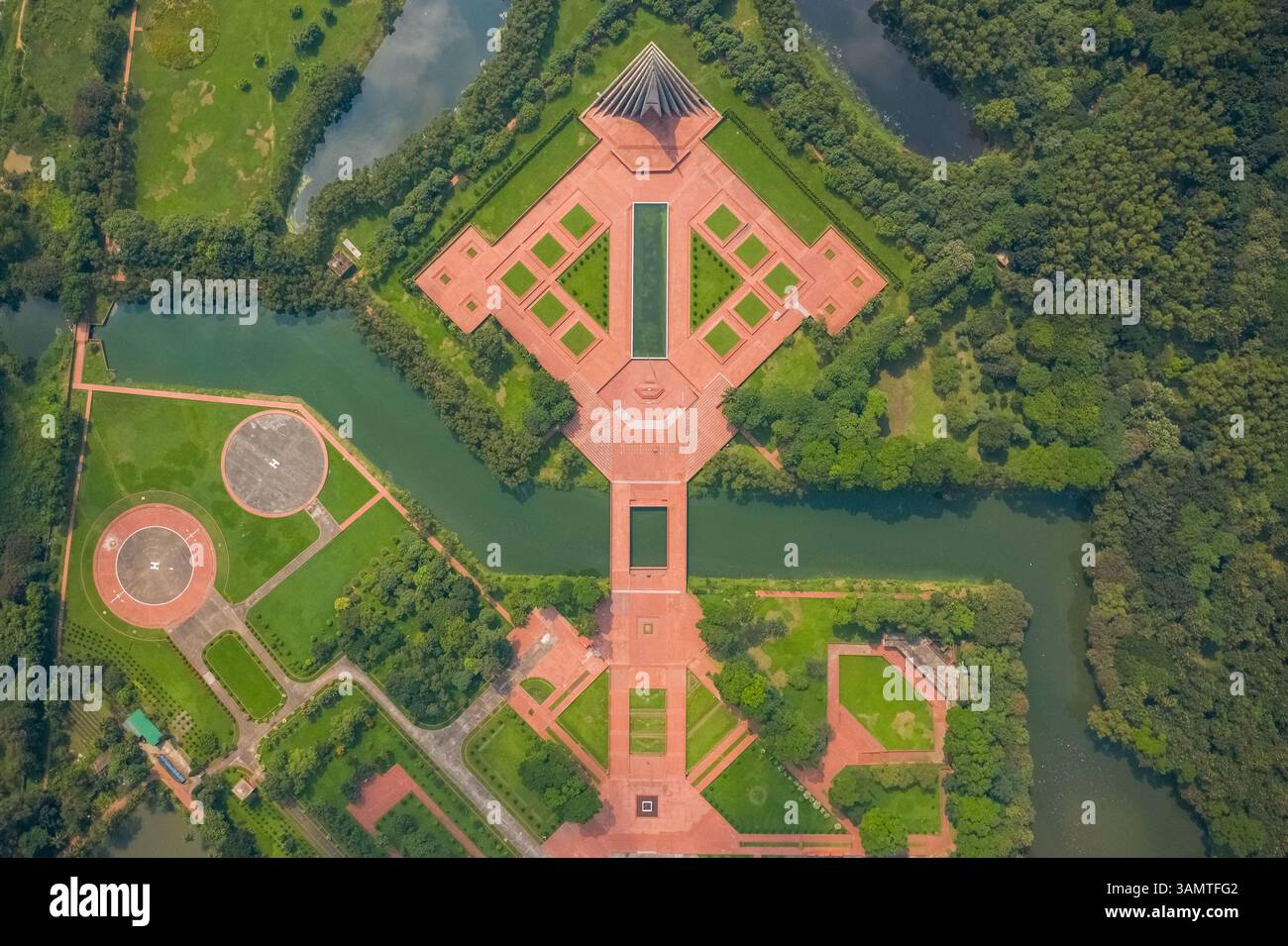 Aerial view of a striking modern monument remembering the Independence ...