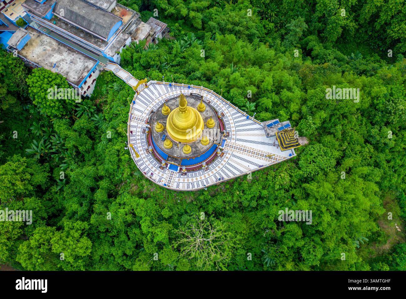 Aerial view bandarban temple hi-res stock photography and images - Alamy