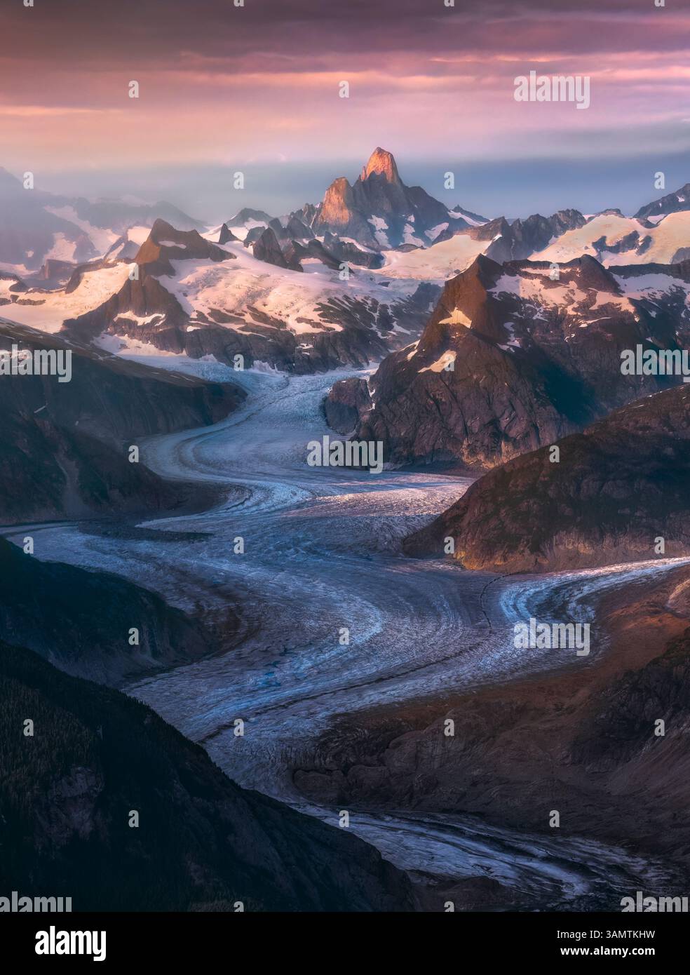 Aerial view of Glacier and Valley of Gods, Alaska, United States Stock ...