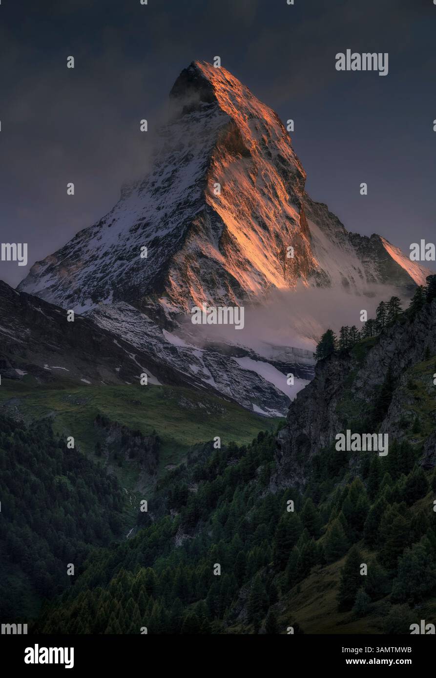 Zermatt matterhorn beautiful drone view hi-res stock photography and ...