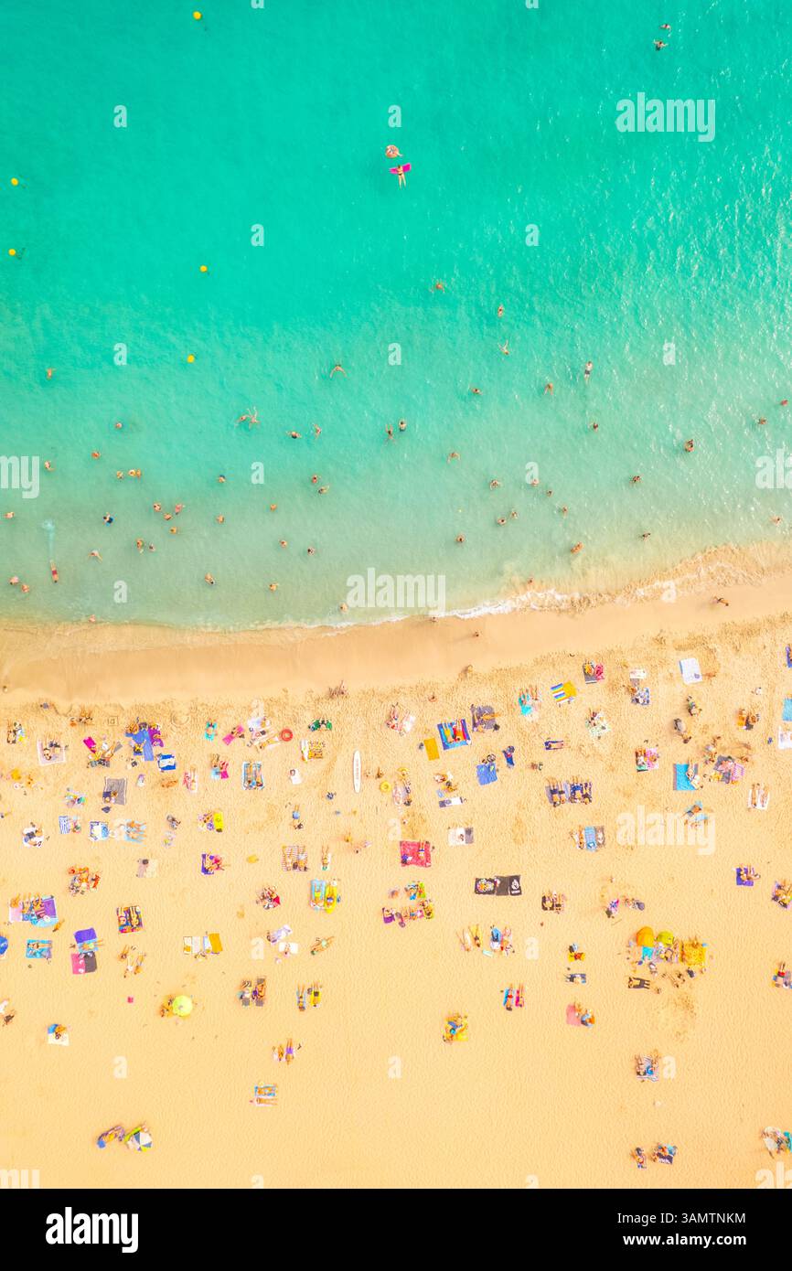 A Top Down Drone Shot Of A Beach In the Med Stock Photo - Alamy