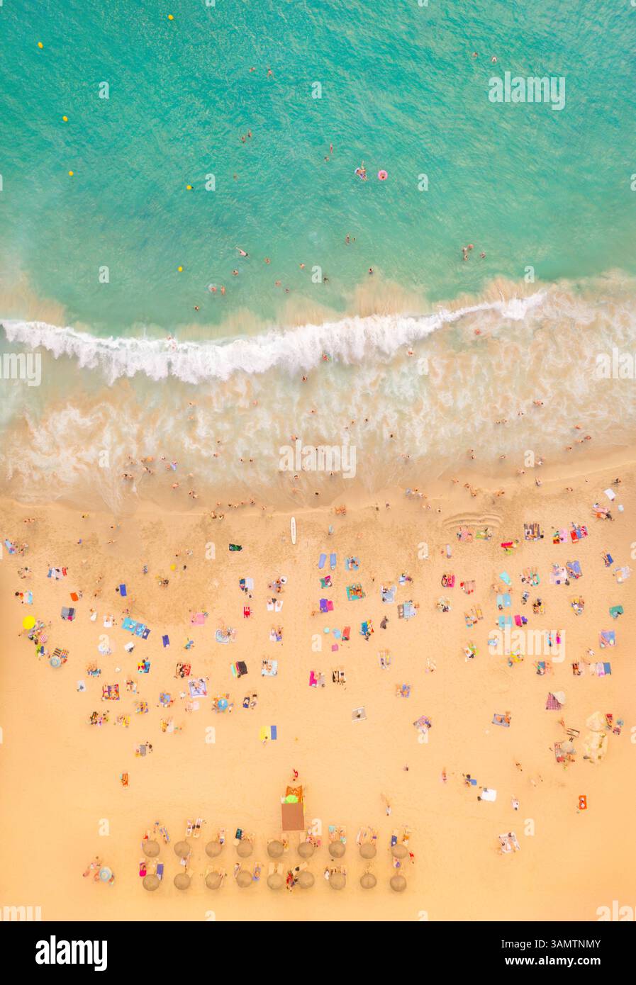 A Top Down Drone Shot Of A Beach In the Med Stock Photo - Alamy