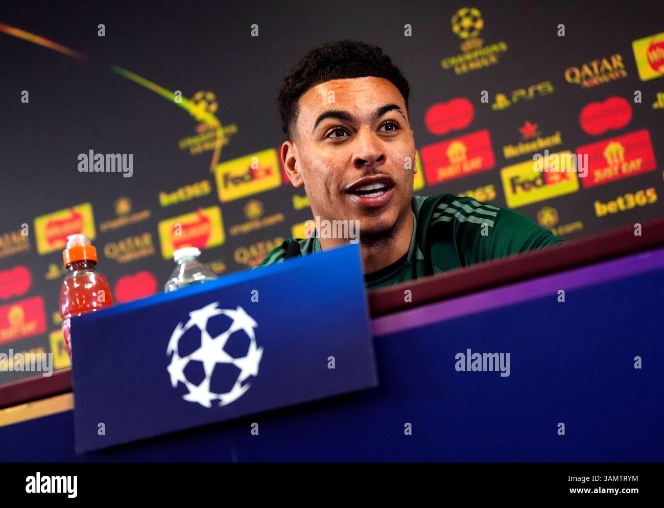 Aston Villa's Morgan Rogers during a press conference at the Bodymoor ...