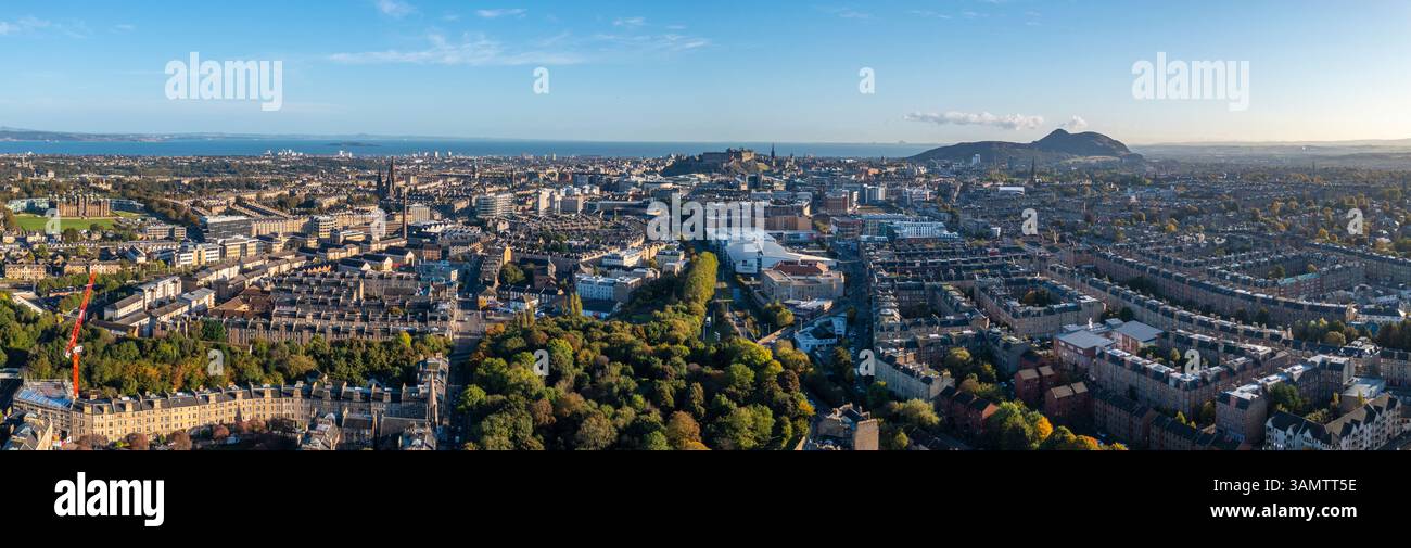Aerial view of historic city with cathedral and old town, Merchiston ...