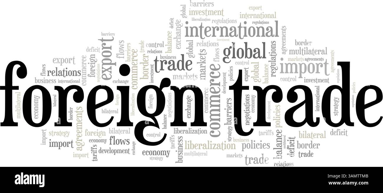 Foreign Trade word cloud conceptual design isolated on white background ...