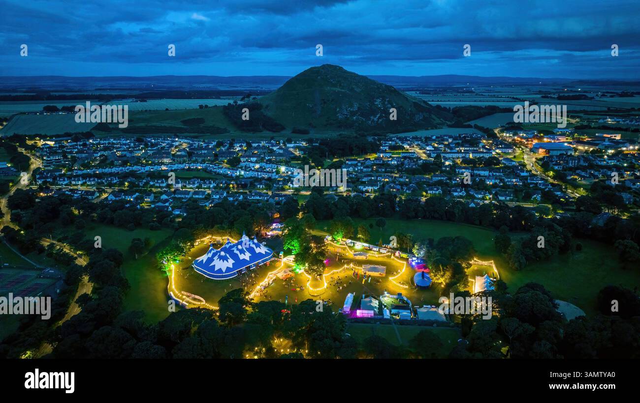 Aerial view of North Berwick at night, Scotland Stock Photo - Alamy