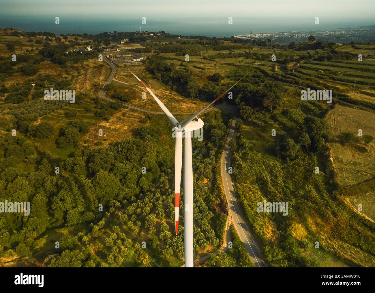 Aerial view of a modern wind farm on a hillside, Palermiti, Calabria, Italy Stock Photo - Alamy