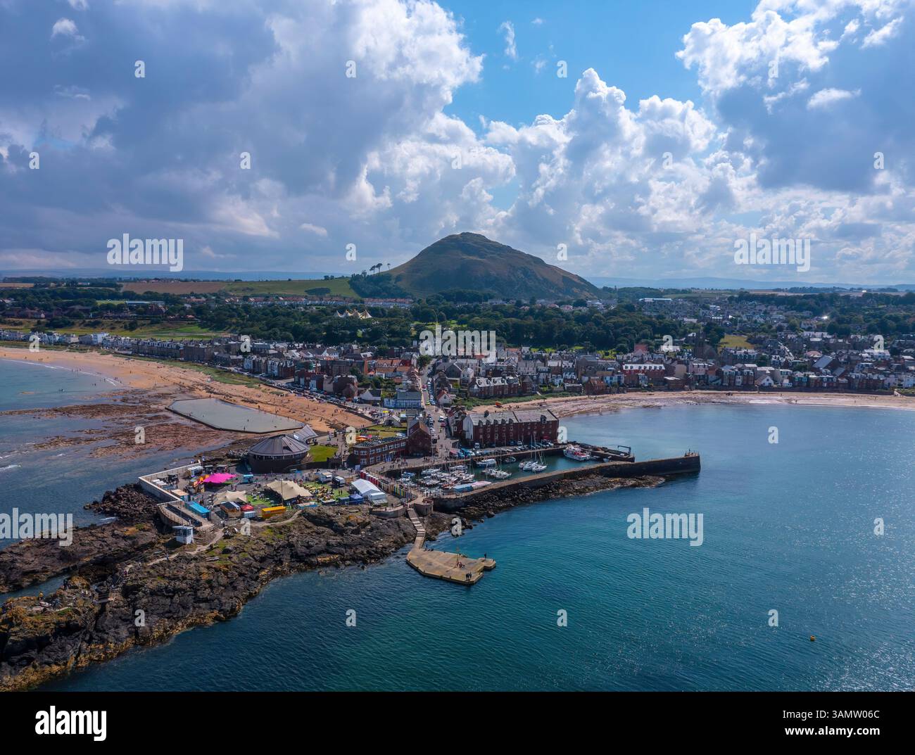 Aerial view of North Berwick Fringe Festival, North Berwick, Scotland ...