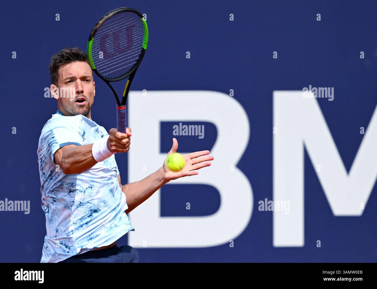 Munich, Germany. 14th Apr, 2025. Tennis, ATP Tour - Munich, doubles, men, 1st round. Gille ...