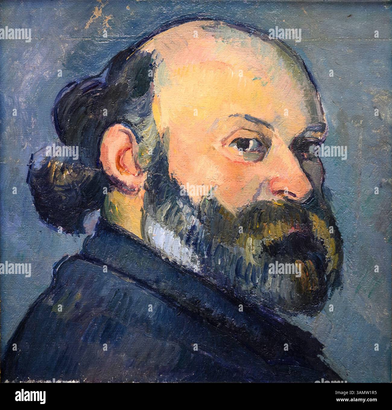 PAUL CEZANNE 1839-1906, Portrait of the artist looking over his ...