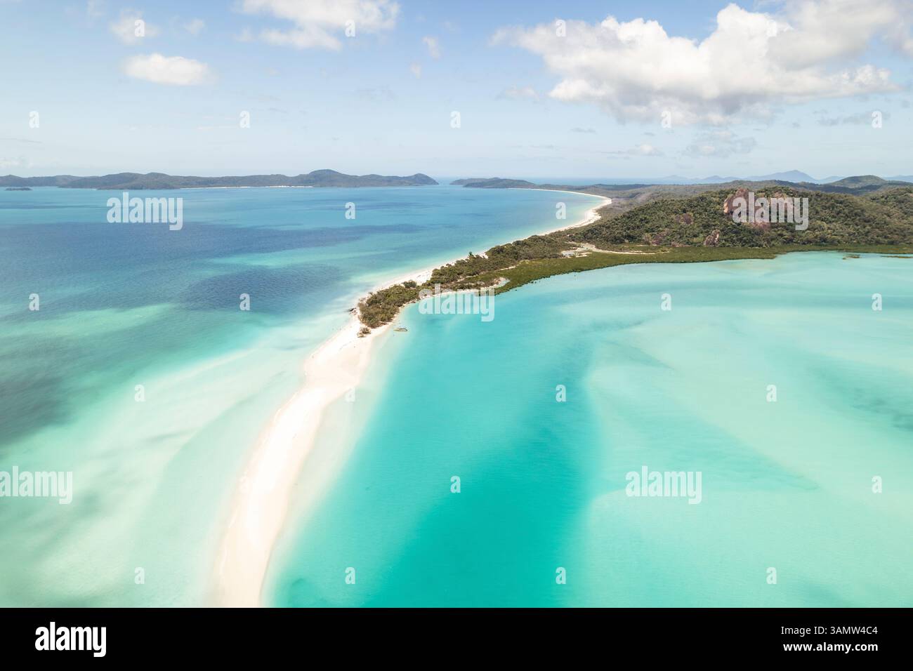 Aerial view of Whitehaven Beach, Whitsundays Islands, Australia Stock ...