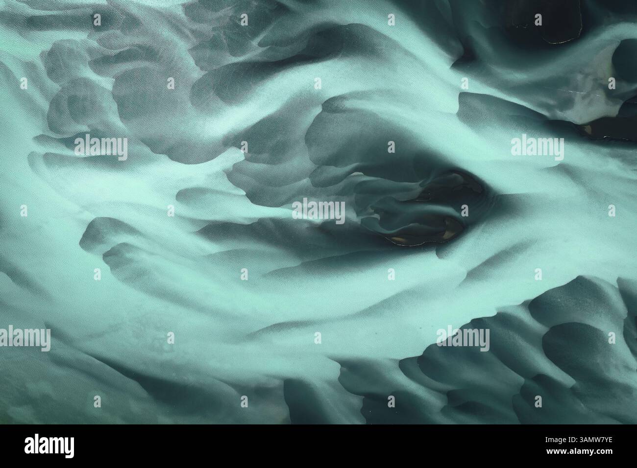 Aerial view of abstract ice rivers in Iceland Stock Photo - Alamy