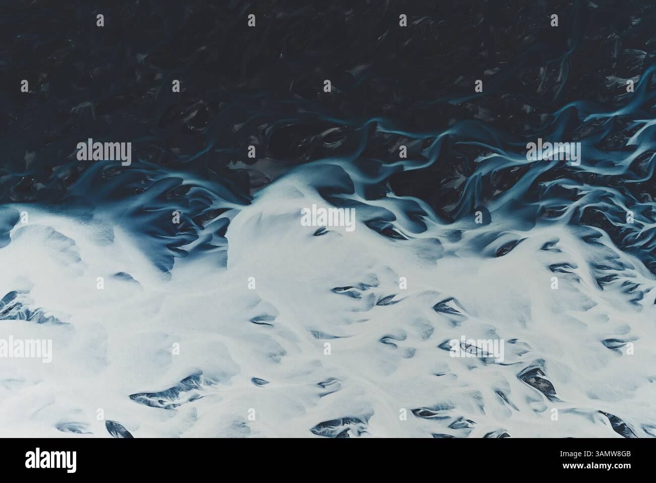 Aerial view of abstract ice rivers in Iceland Stock Photo - Alamy