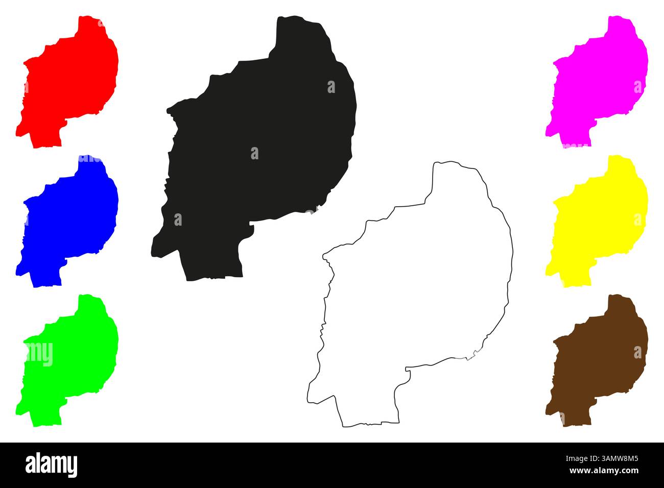 Jhunjhunu city (Republic of India, State of Rajasthan) map vector illustration, scribble sketch ...