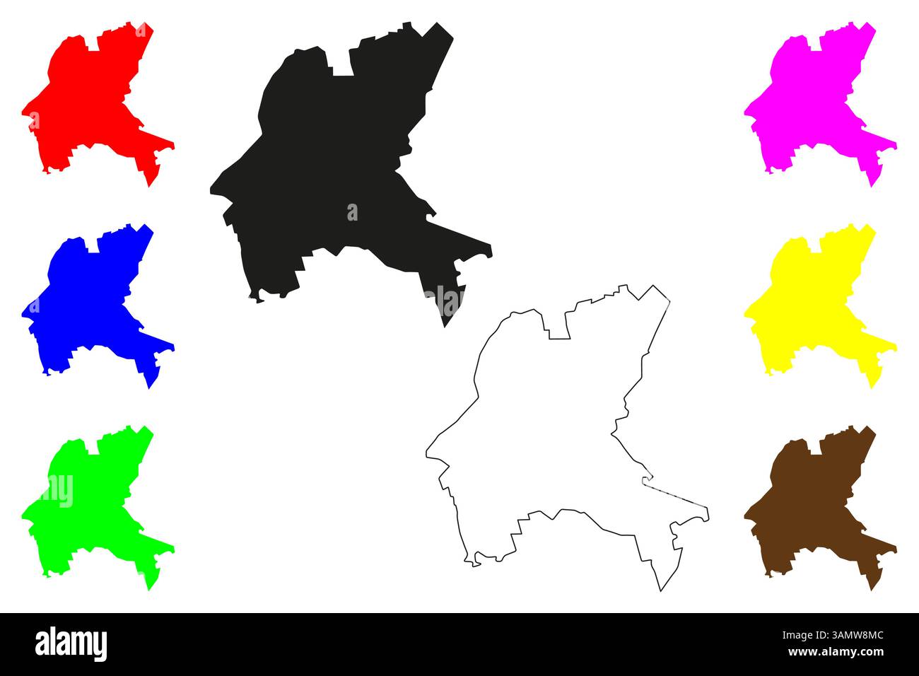 Jetpur city (Republic of India, State of Gujarat) map vector ...