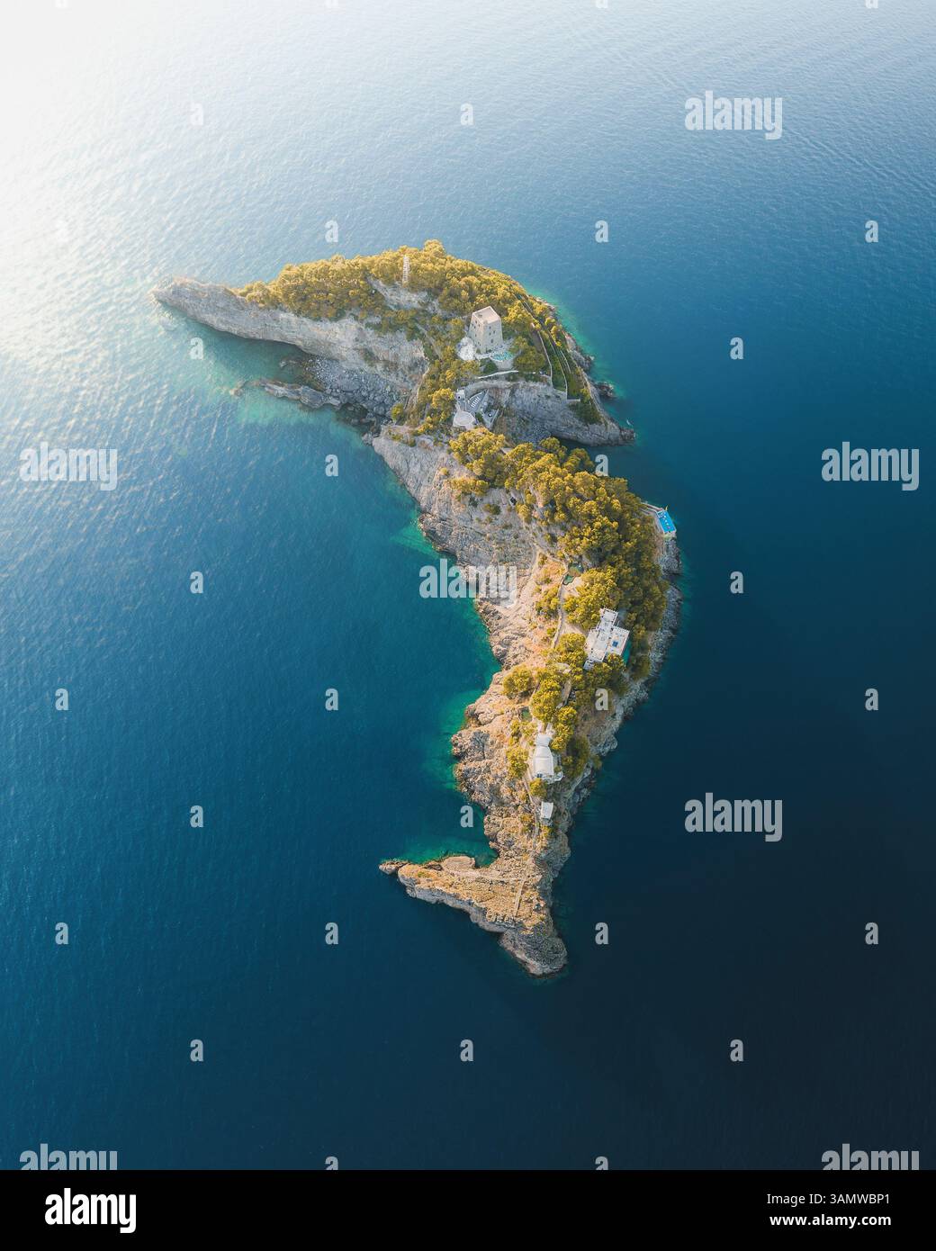 Aerial view of Li Galli archipelago, Amalfi Coast, Italy Stock Photo ...