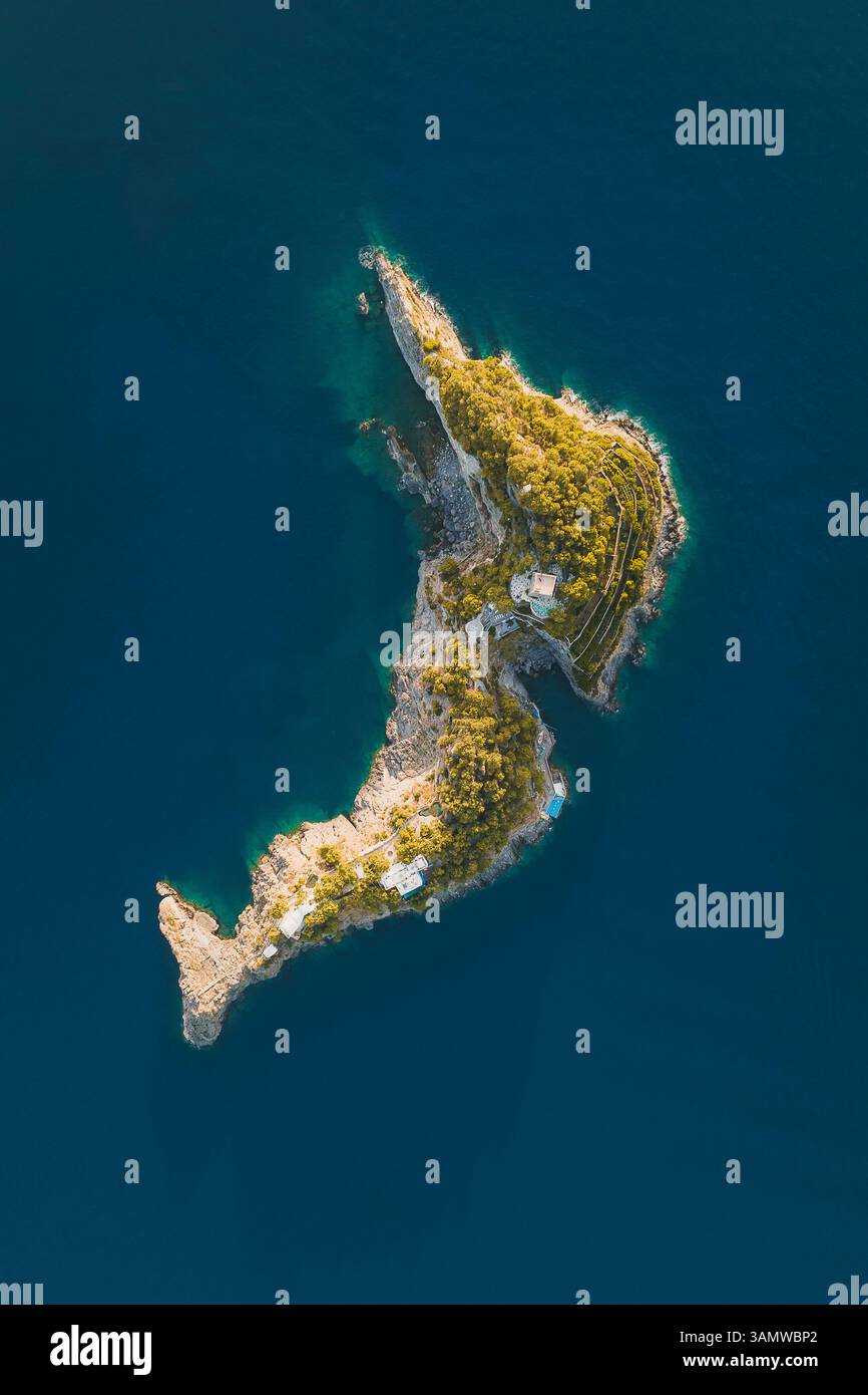 Aerial view of Li Galli archipelago, Amalfi Coast, Italy Stock Photo ...