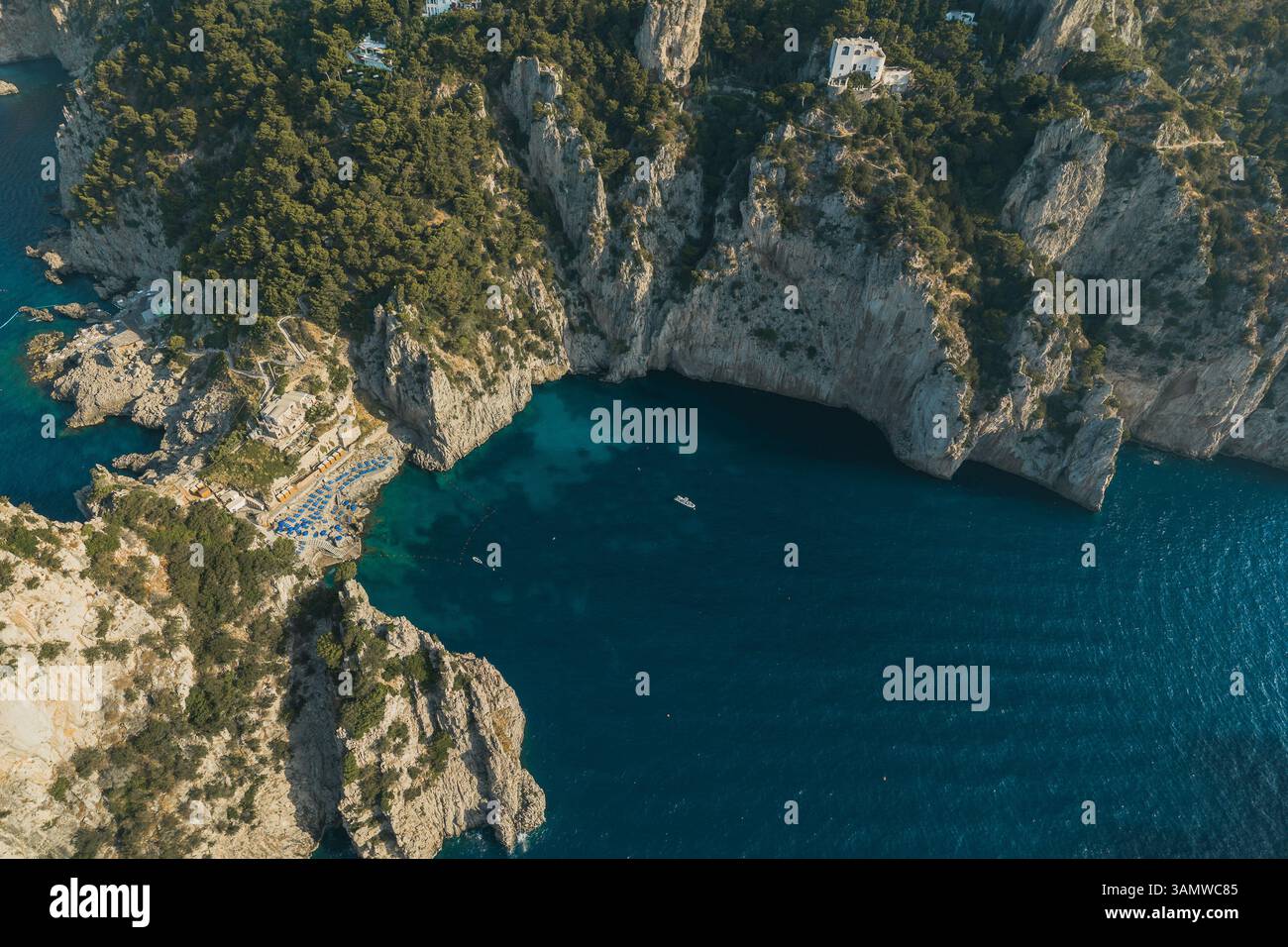 Aerial view of a bay in Capri island, Naples, Italy Stock Photo - Alamy