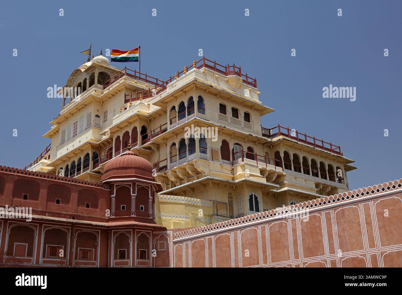 View of the Chandra Mahal from the courtyard of City Palace in Jaipur ...