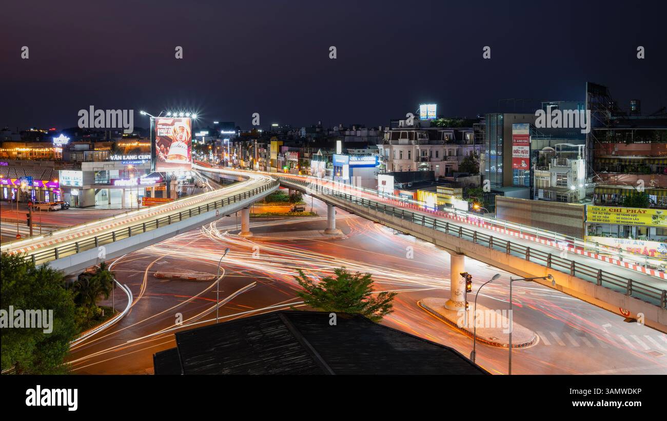 April 7, 2025: sunset at Go Vap District intersection, Ho Chi Minh City ...
