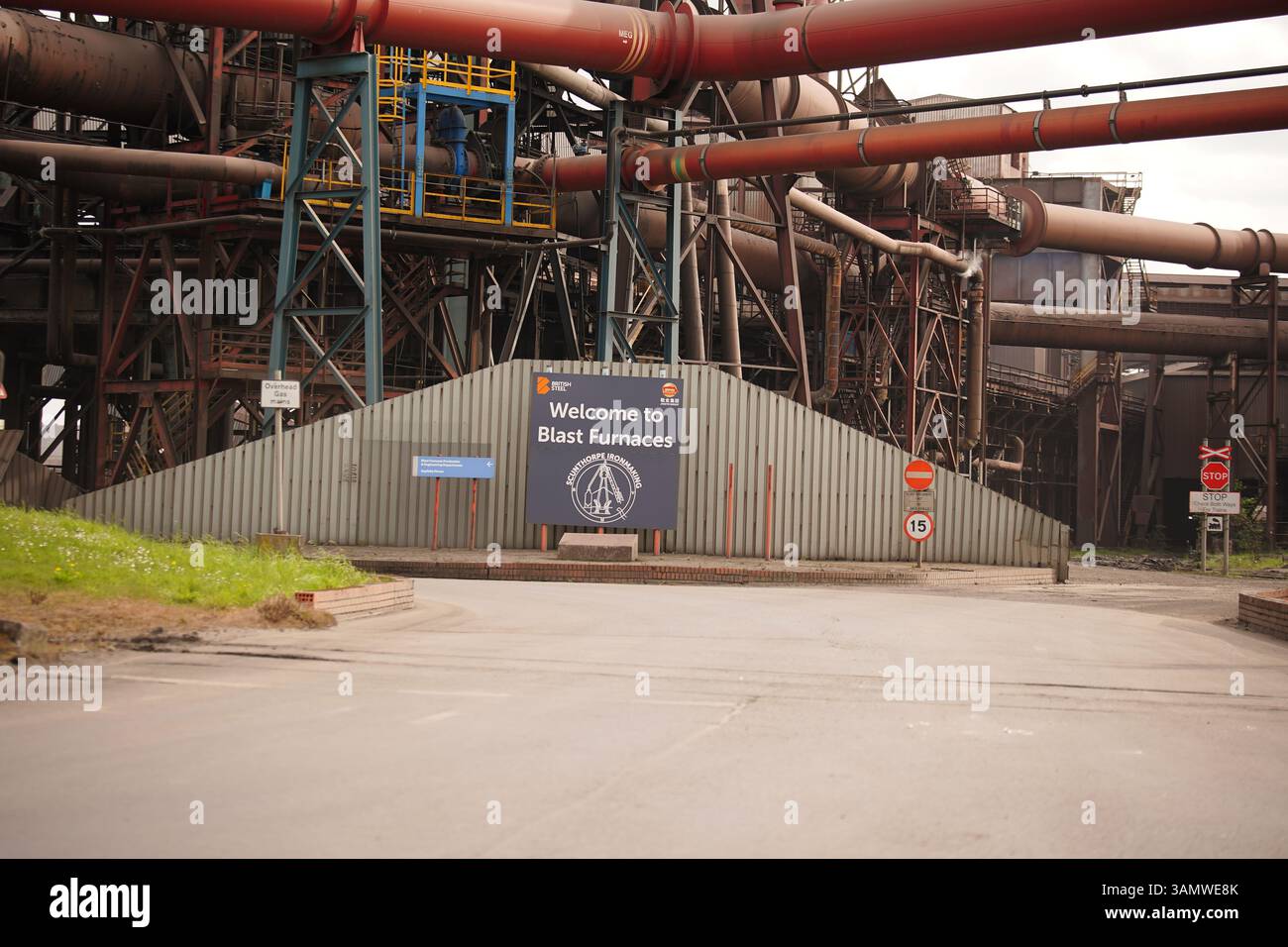A general view of blast furnaces at the British Steel site in ...
