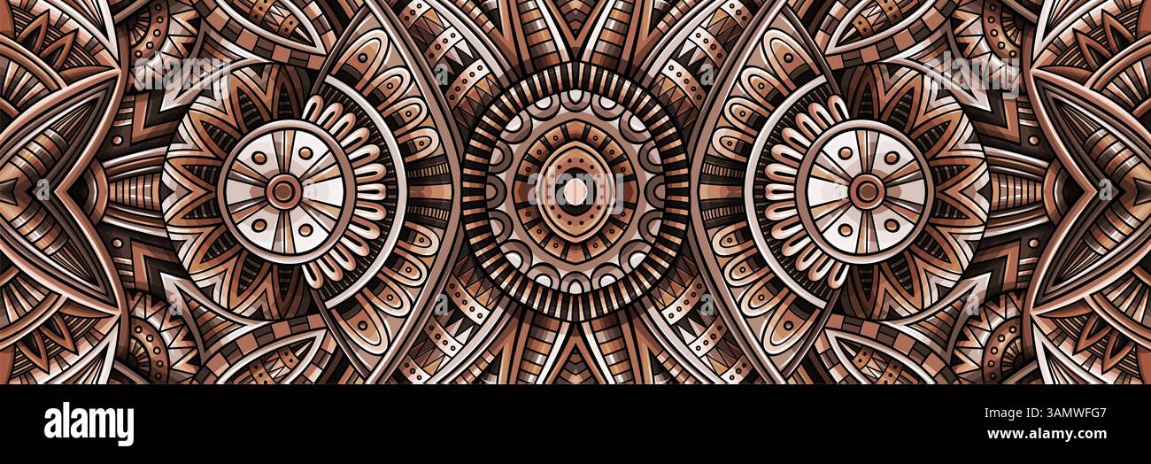 Abstract ethnic ornamental seamless pattern. Vintage Mocha Mousse ...