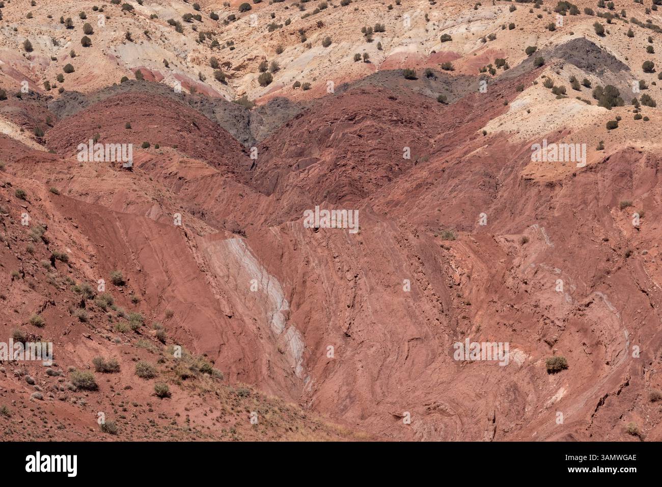 Rocky terrain in the High Atlas Mountains, Morocco, photographed from ...