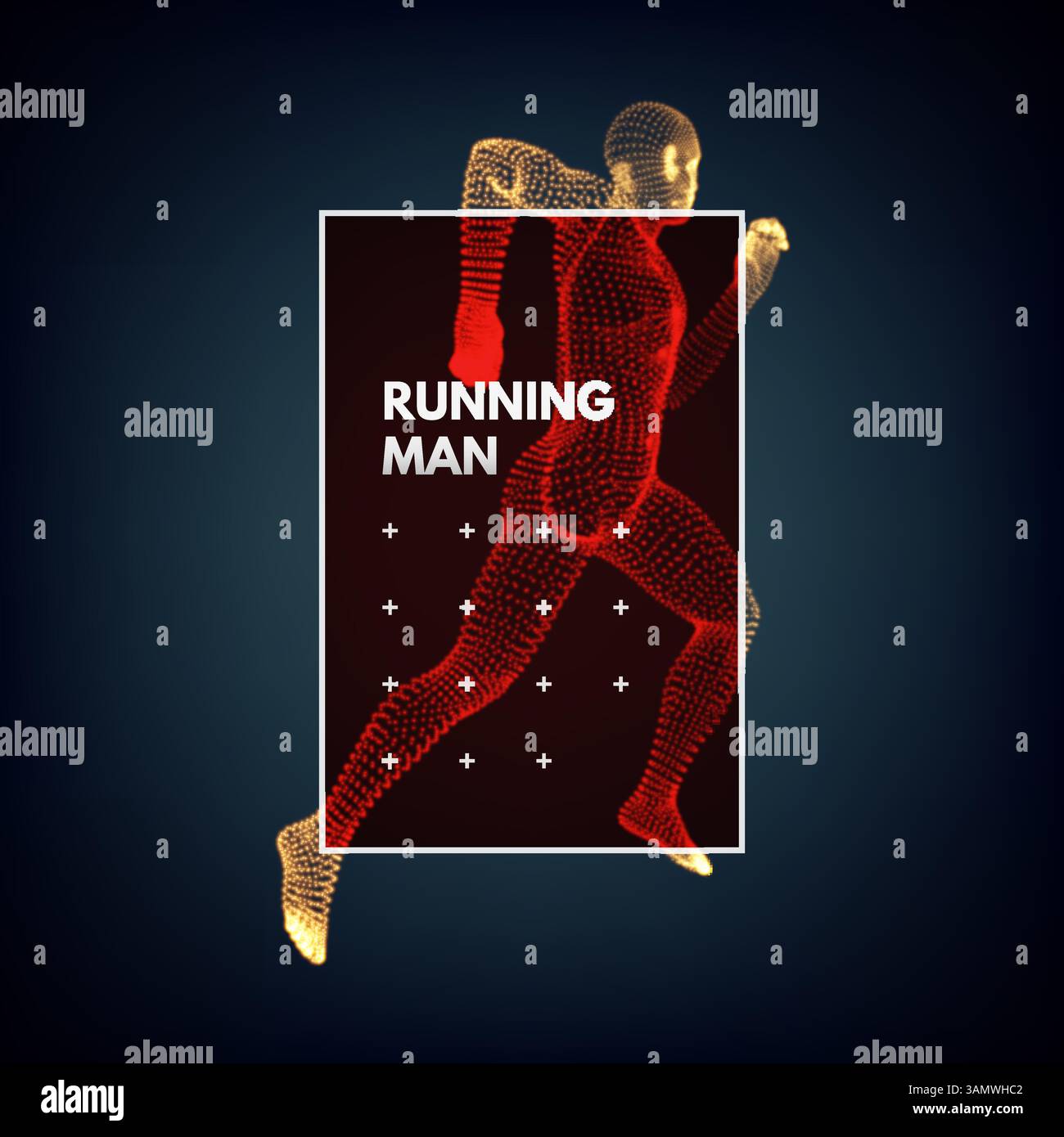 3d running man. Design for sport, business, science and technology ...