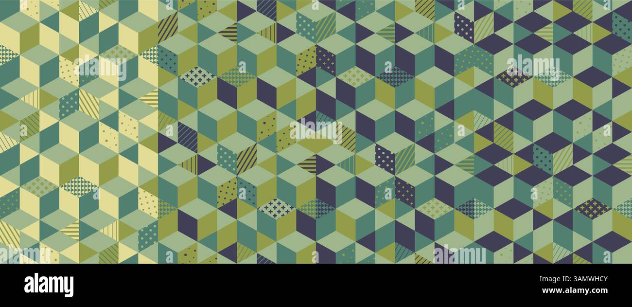3d blocks structure background. Seamless pattern. Abstract vector ...