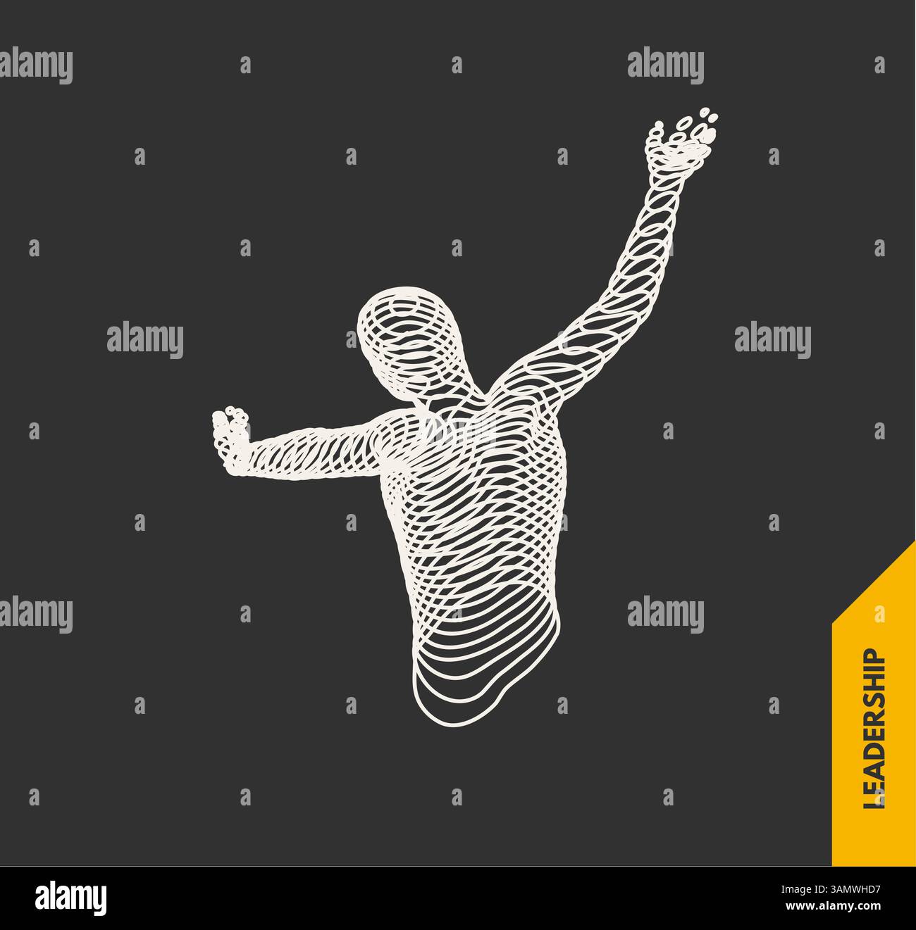 3d model of man. Vector illustration. Wire connection to virtual reality Stock Vector Image ...