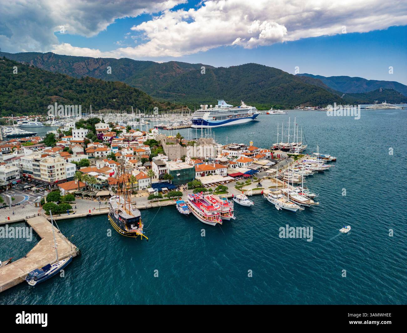 Marmaris, Turkey - 27 May 2024: Aerial view of picturesque coastal ...