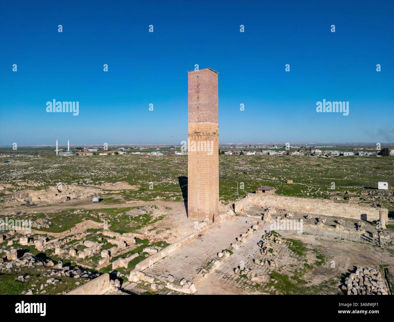 Aerial view of Grand Mosque in Harran, Sanliurfa, Turkey Stock Photo ...