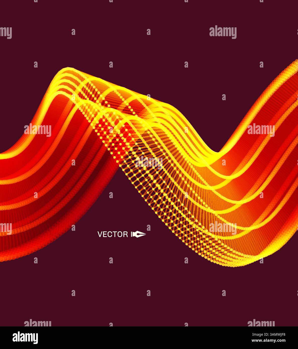 Wavy background with motion effect. 3d technology style. Vector ...