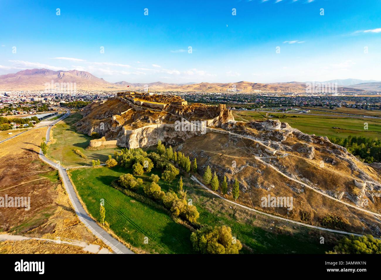 Aerial view of Castle of Van, Van, Turkey Stock Photo - Alamy