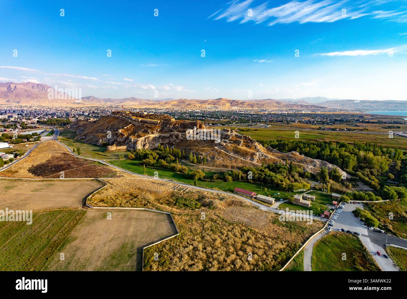 Aerial view of Castle of Van, Van, Turkey Stock Photo - Alamy